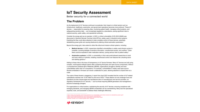 IoT Security Assessment | Keysight
